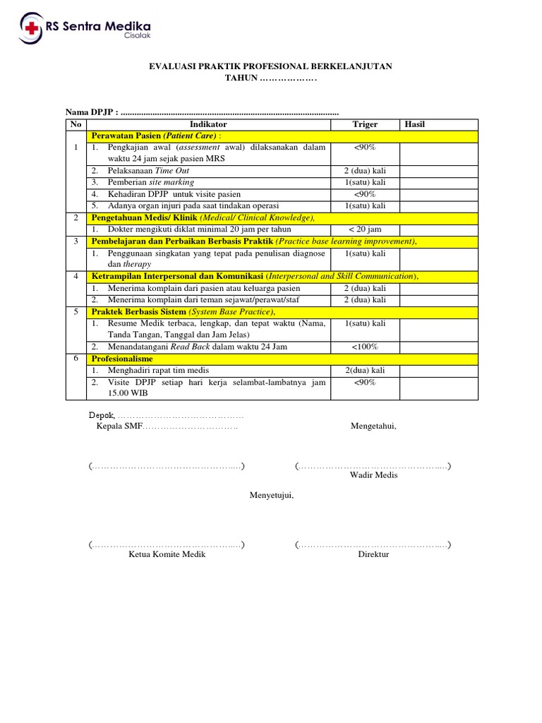 Contoh Form OPPE | PDF
