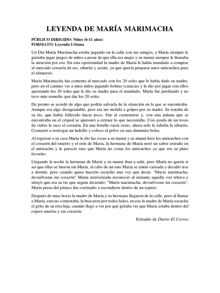 Leyenda de María Marimacha | PDF