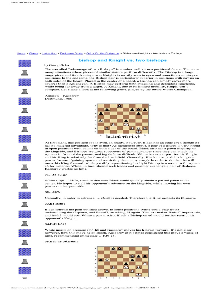 Bishop and Knight vs Two Bishops | Chess | Abstract Strategy Games