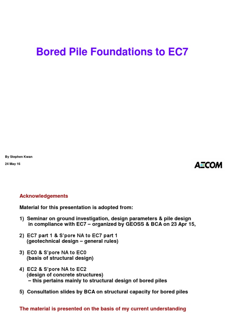 Stephen Kwan - Pile Design in EC | PDF | Deep Foundation | Geotechnical ...