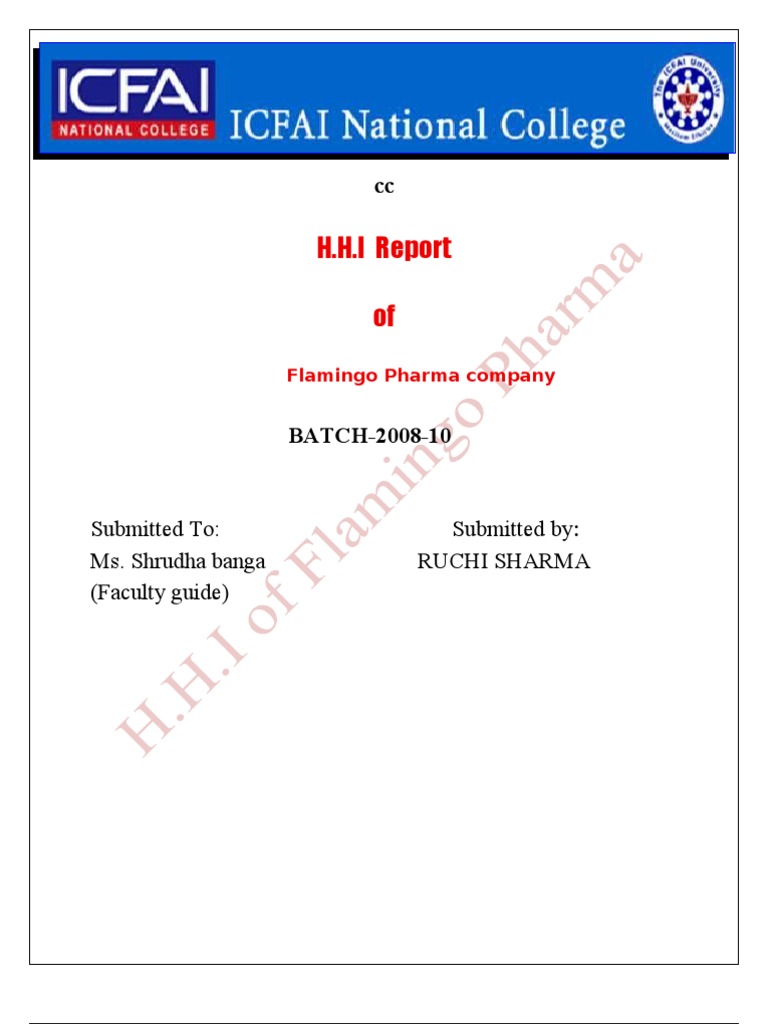 H.H.I of Flamingo Pharma | PDF | Industries | Pharmaceutical Industry