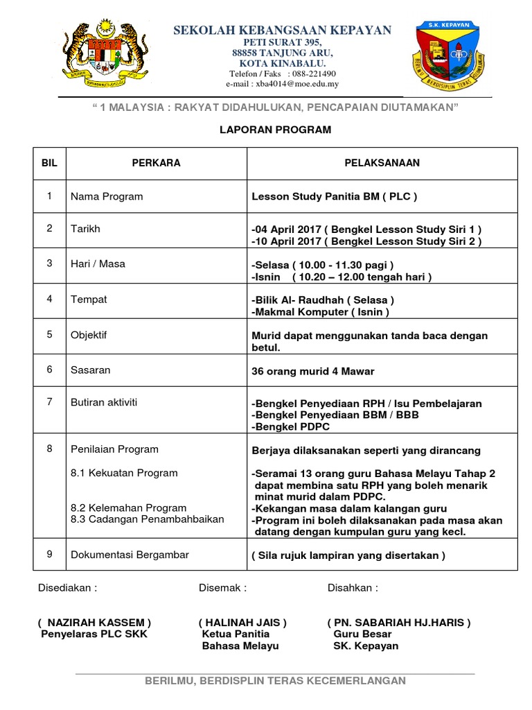 Format Laporan Program