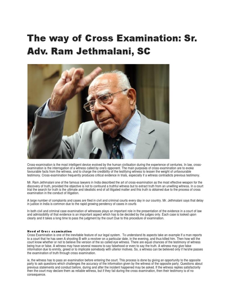 The Way of Cross Examination | PDF | Cross Examination | Witness