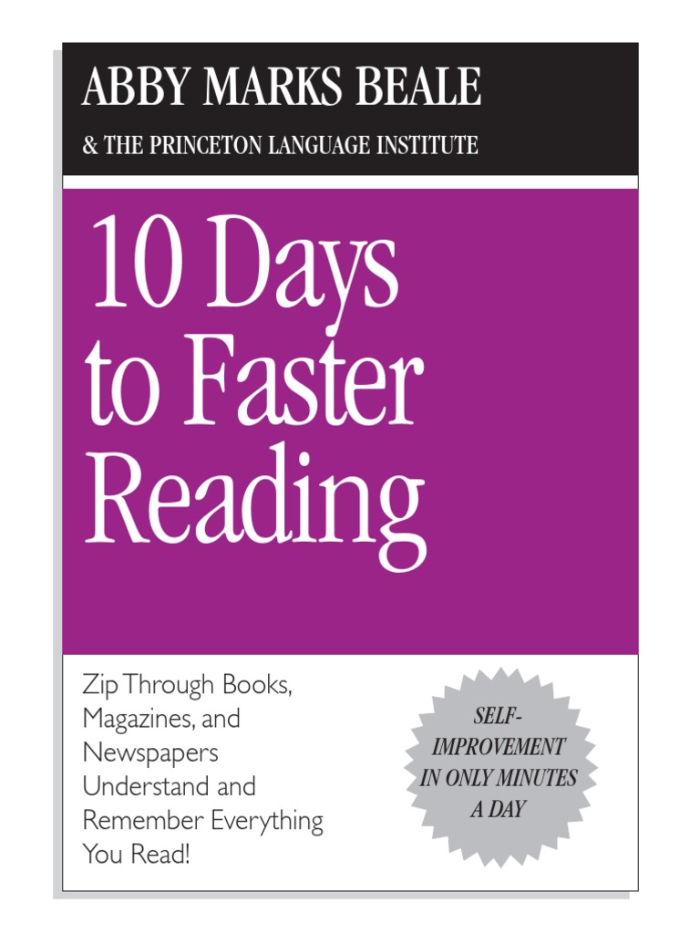10 Days To Faster Reading PDF | PDF | Reading Comprehension | Mind ...