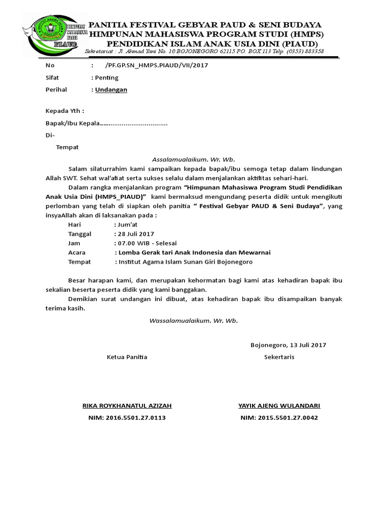 Undangan Gebyar | PDF