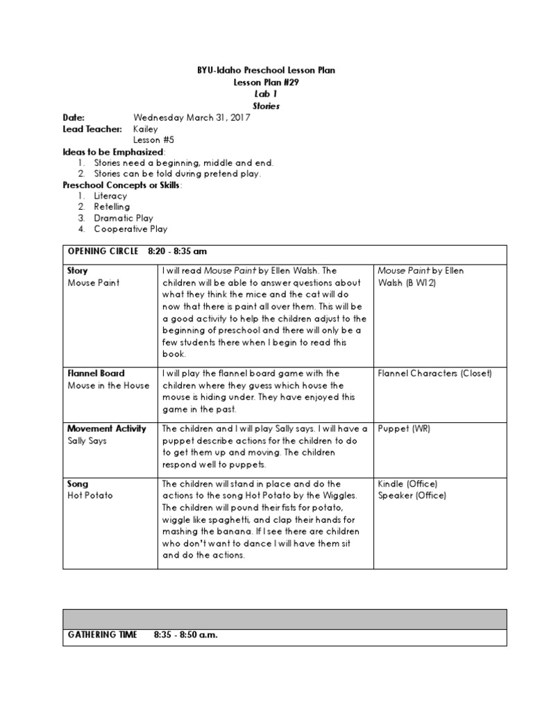 Preschool Storytelling Fun | PDF | Leisure | Teaching And Learning