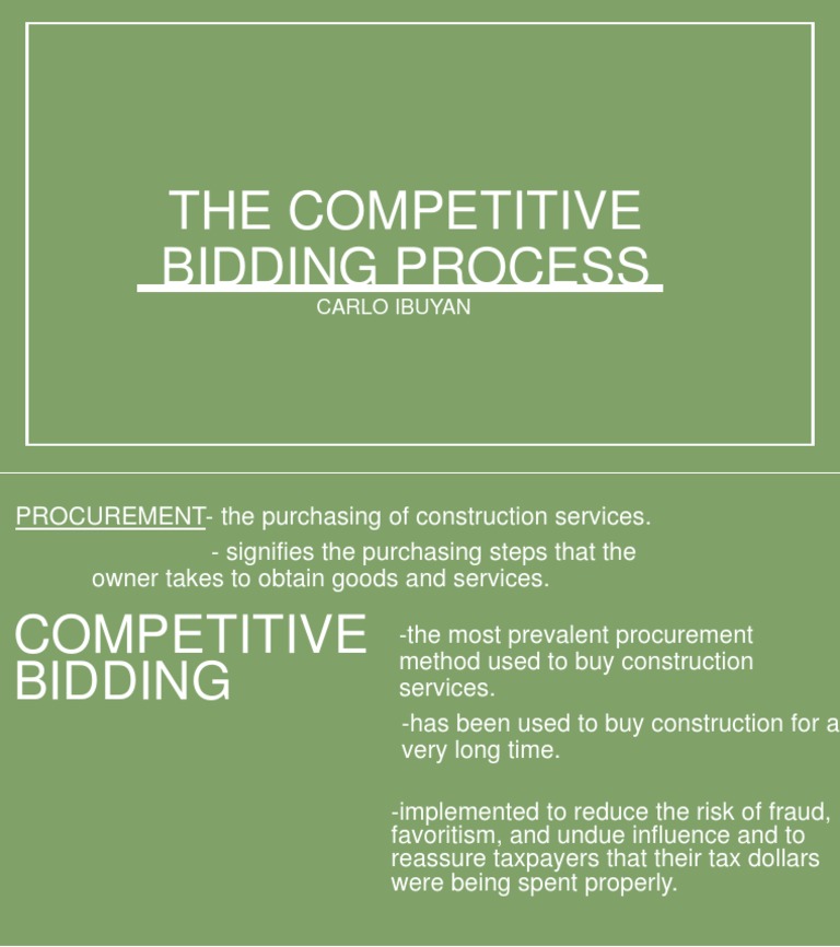 The Competitive Bidding Process: Carlo Ibuyan | PDF