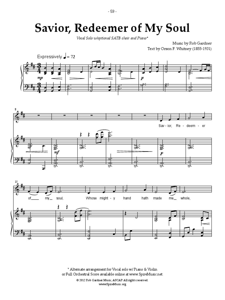 Savior Redeemer of My Soul | PDF