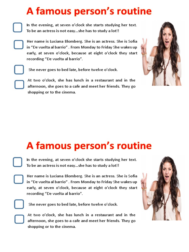 Famous Person Routine | PDF