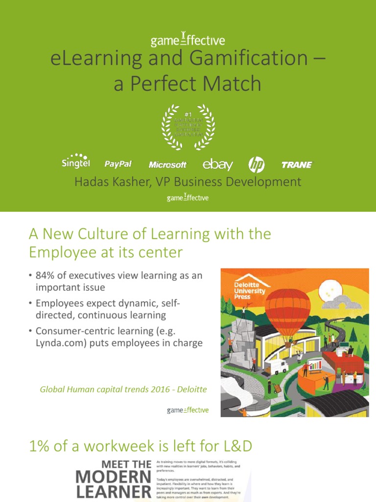 Elearning and Gamification - A Perfect Match: Hadas Kasher, VP Business ...