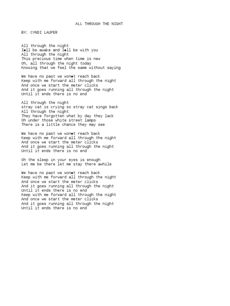 All Through The Night | PDF