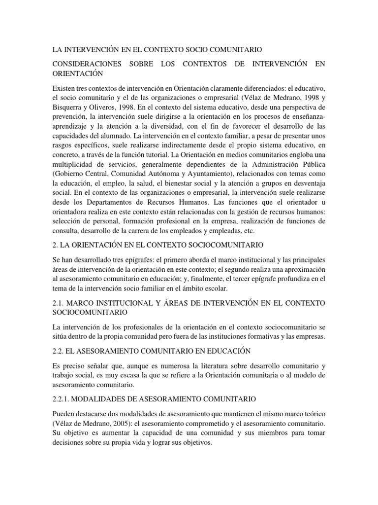 Intervención en Contextos Sociocomunitarios | PDF | Trabajo Social ...