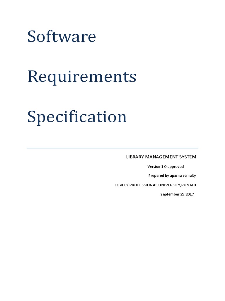 Software Requirements Specification: Library Management System | PDF | Databases | Books