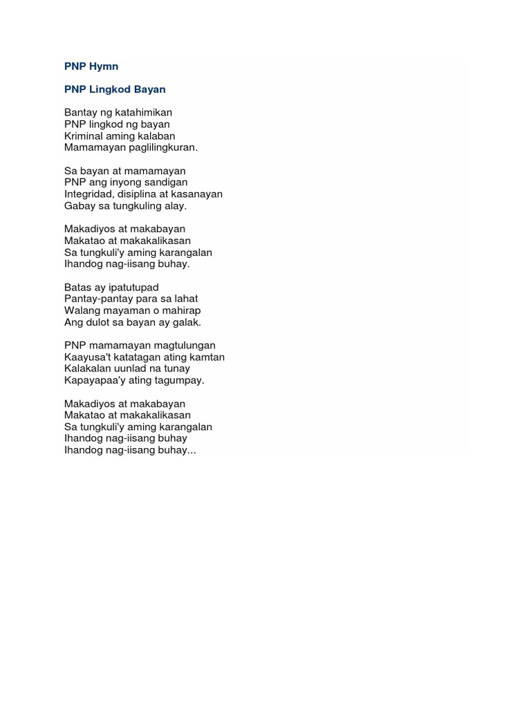 PNP Hymn