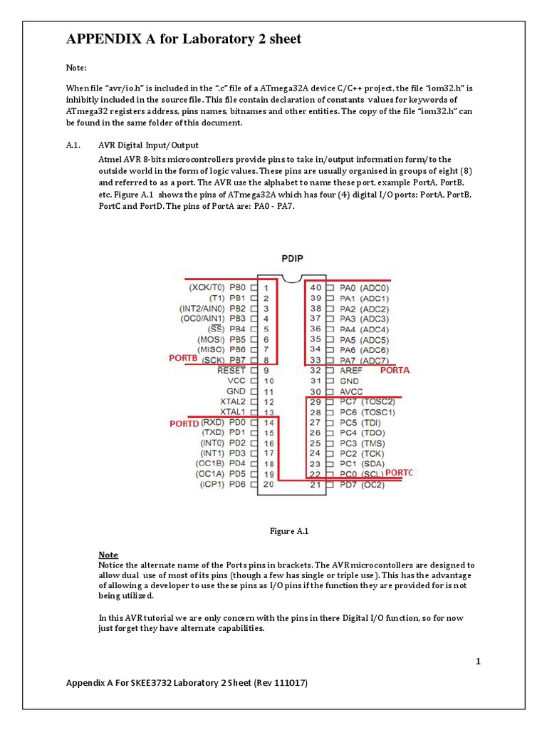 Appendix A For Laboratory 2 Sheet | PDF | Microcontroller | Central ...