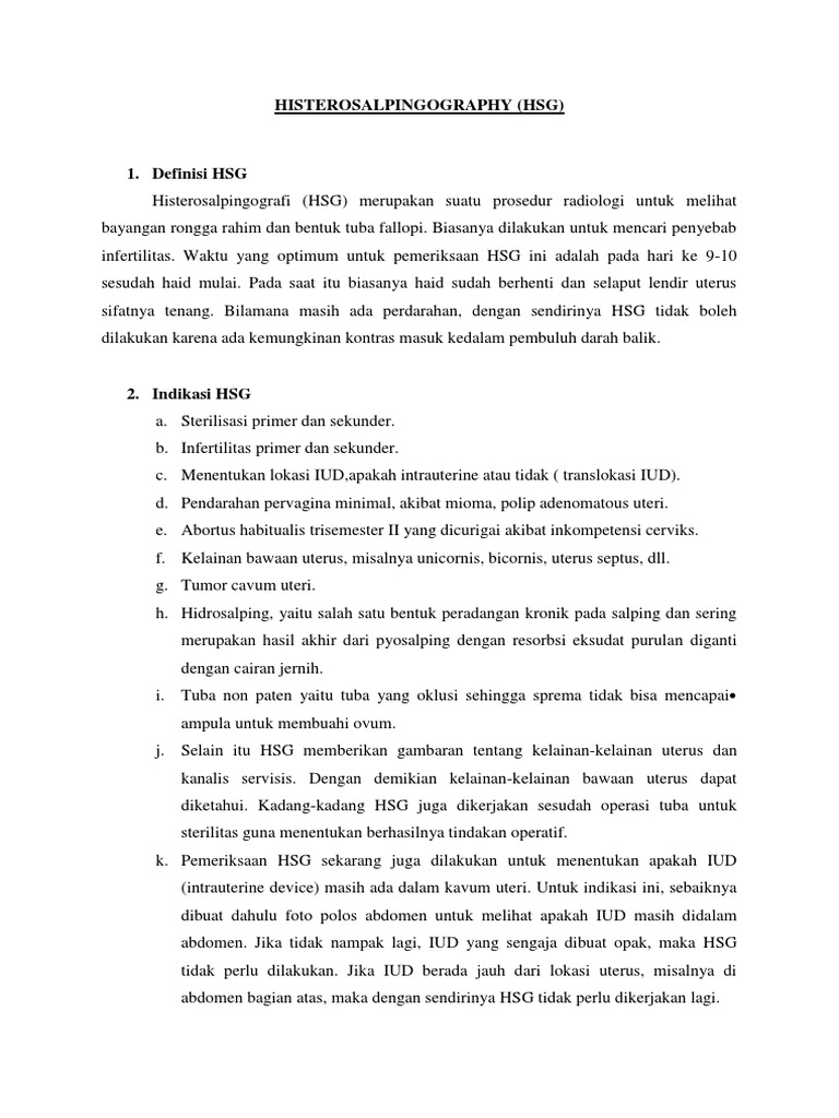 Panduan Histerosalpingografi (HSG) | PDF | Sains & Matematika