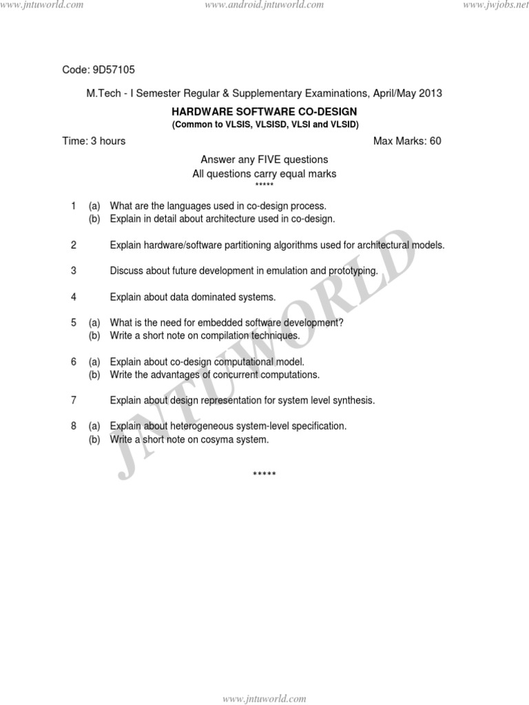 9D57105 Hardware Software Co-Design | PDF