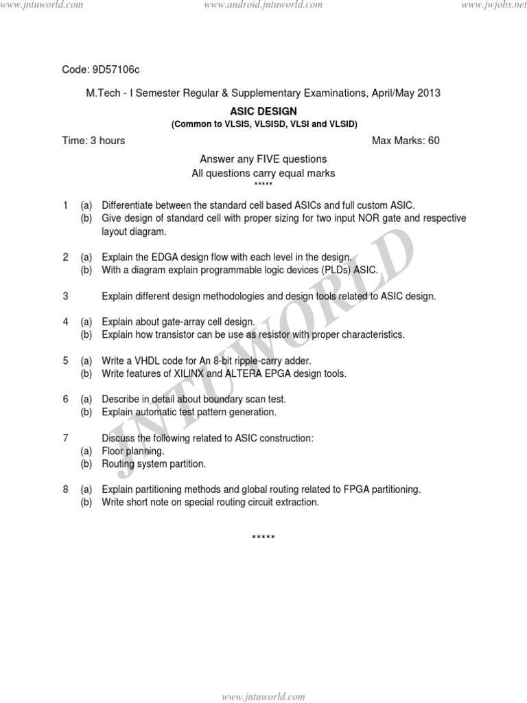9D57106c ASIC Design | PDF | Field Programmable Gate Array | Design