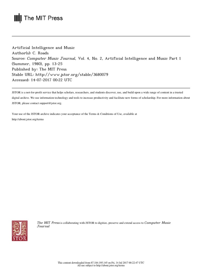 Artificial Intelligence And Music Pdf Artificial Intelligence