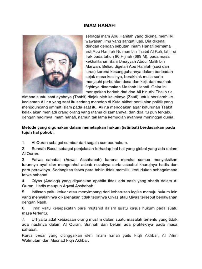 Imam Hanafi | PDF | Agama & Spiritualitas