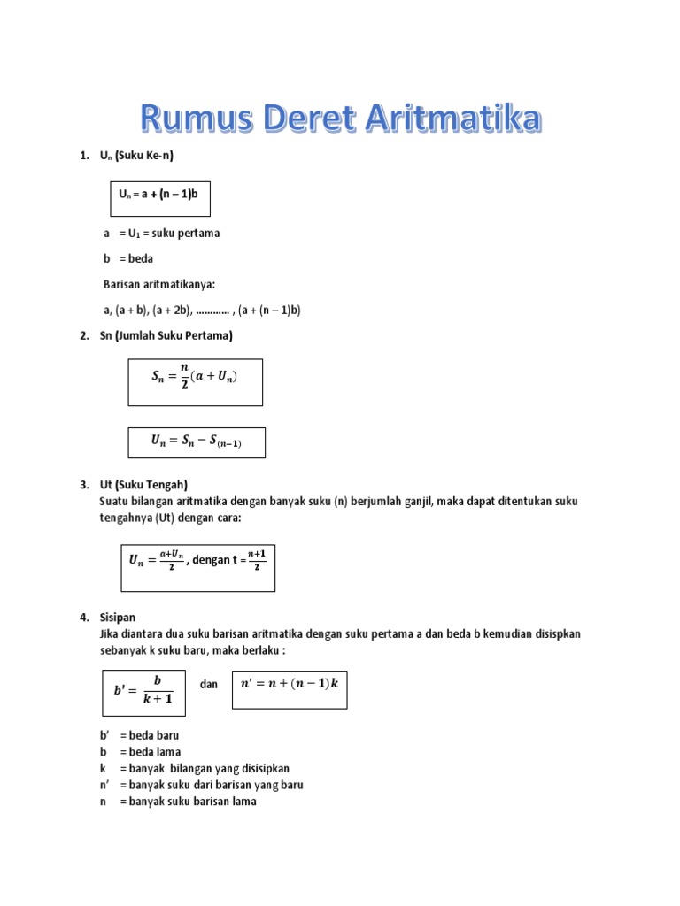 Rumus Deret Aritmatika | PDF