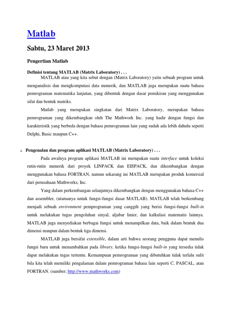 Kode Kode Matlab | PDF | Komputer
