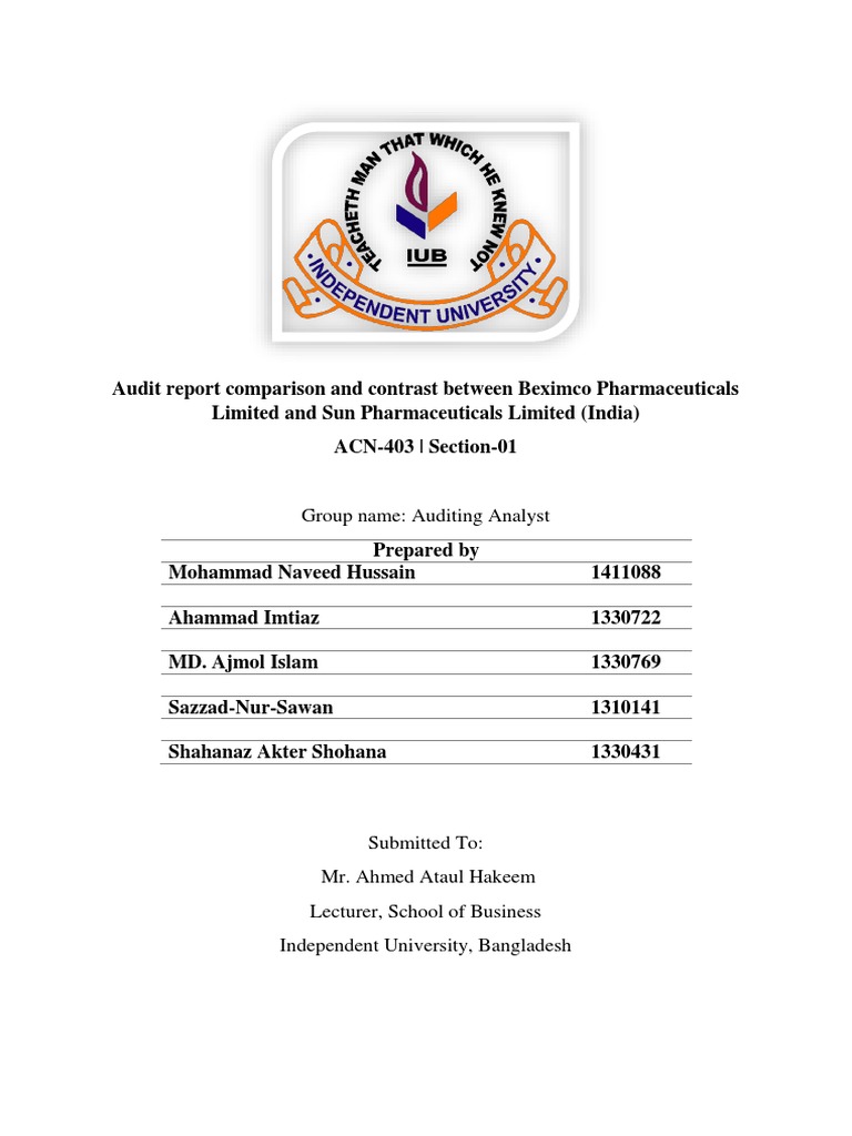 Acn 403 Final Report | PDF | Financial Audit | Auditor's Report