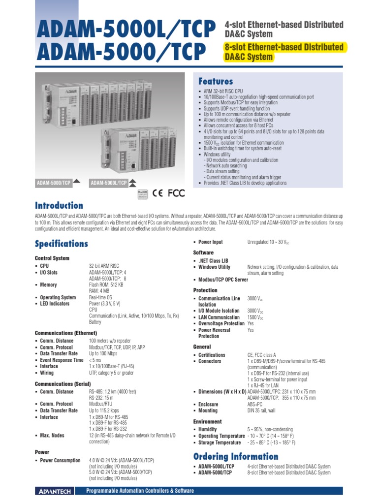 Adam 5000 TCP | PDF | Transmission Control Protocol | Communications ...
