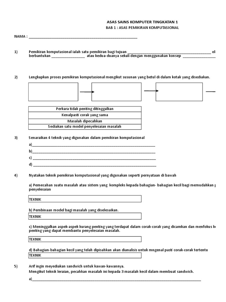 Contoh Soalan Ask Bab 1 | PDF
