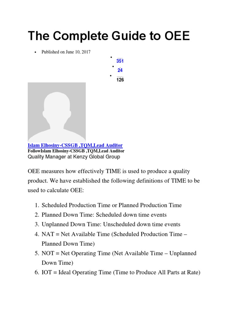 A Comprehensive Guide to Calculating Overall Equipment Effectiveness ...