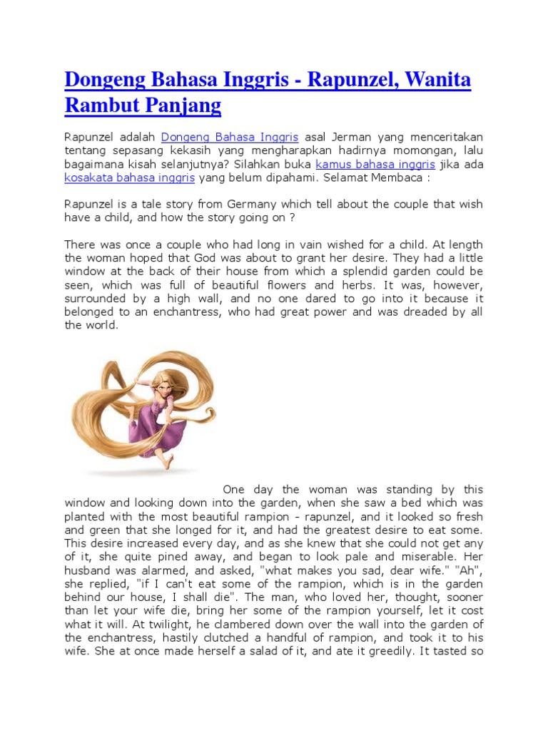 Rapunzel: A Fairy Tale in English | PDF