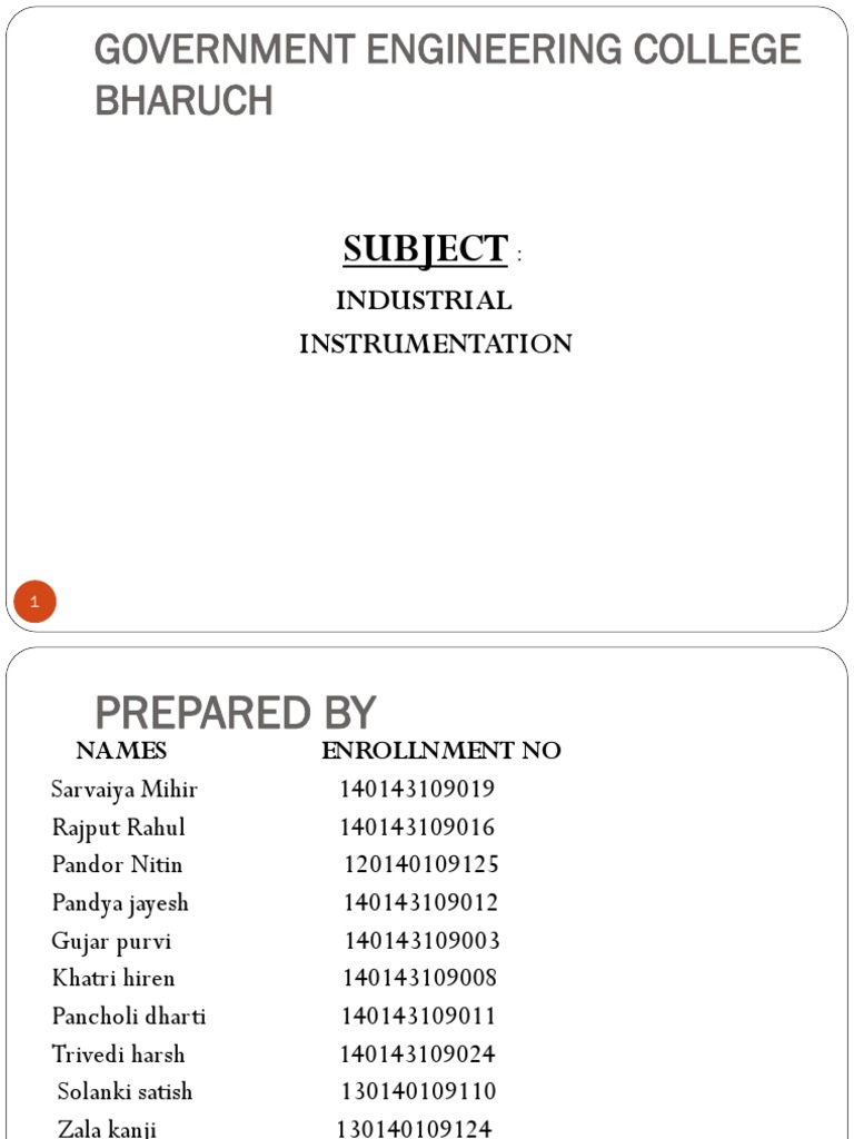 Industrial Instrumentation ppt1 | PDF | Sensor | Electricity