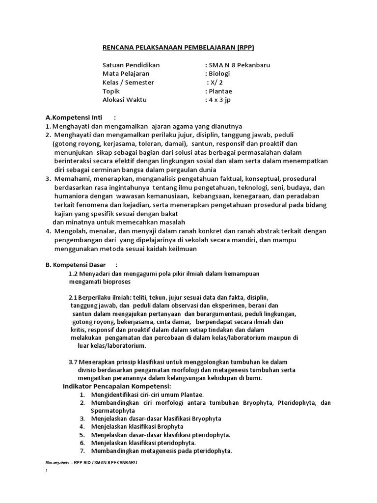 RPP KD 3 7 Kls X Plantae1 | PDF