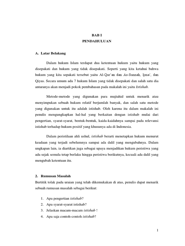 Makalah Istishab | PDF | Agama & Spiritualitas