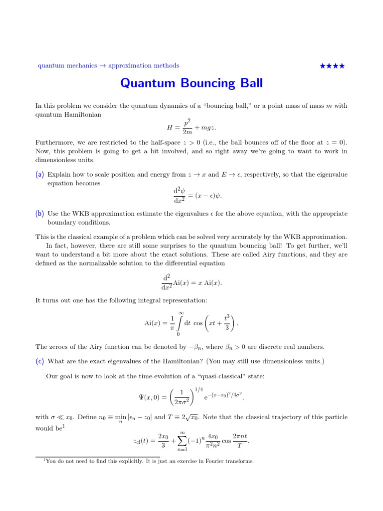 Quantum Bouncing Ball Dynamics | PDF | Wave Function | Scientific Theories