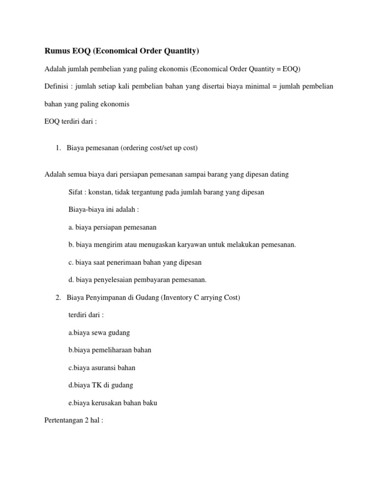 Rumus EOQ | PDF