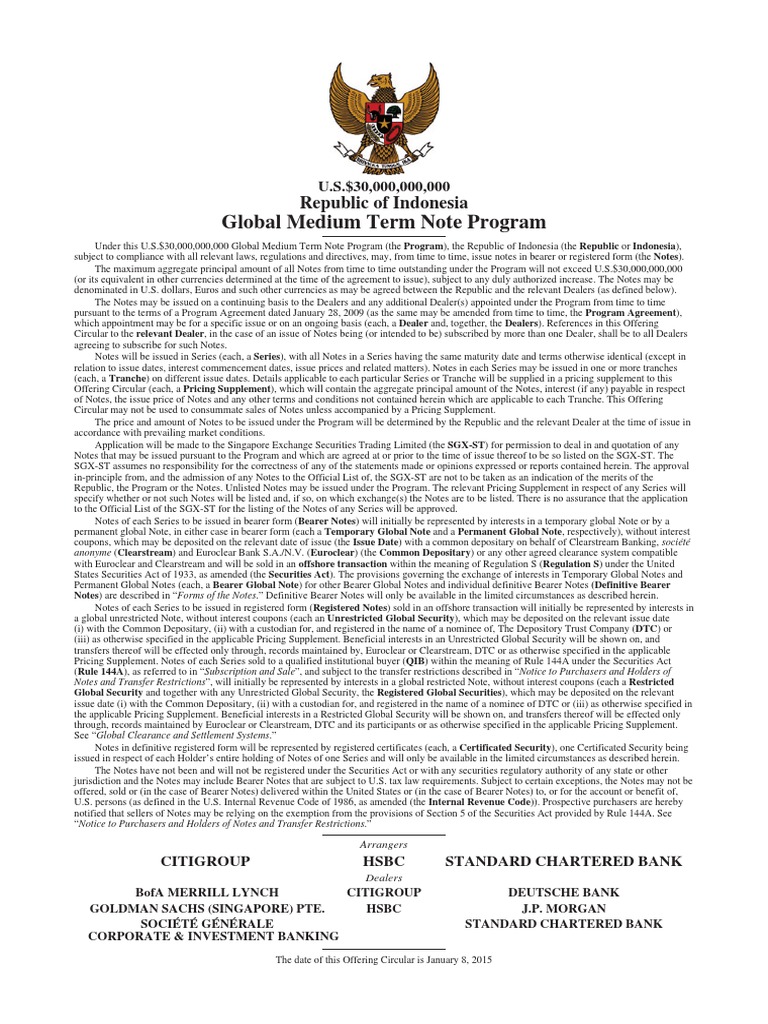 Offering Circular | Download Free PDF | Indonesian Rupiah | Securities ...