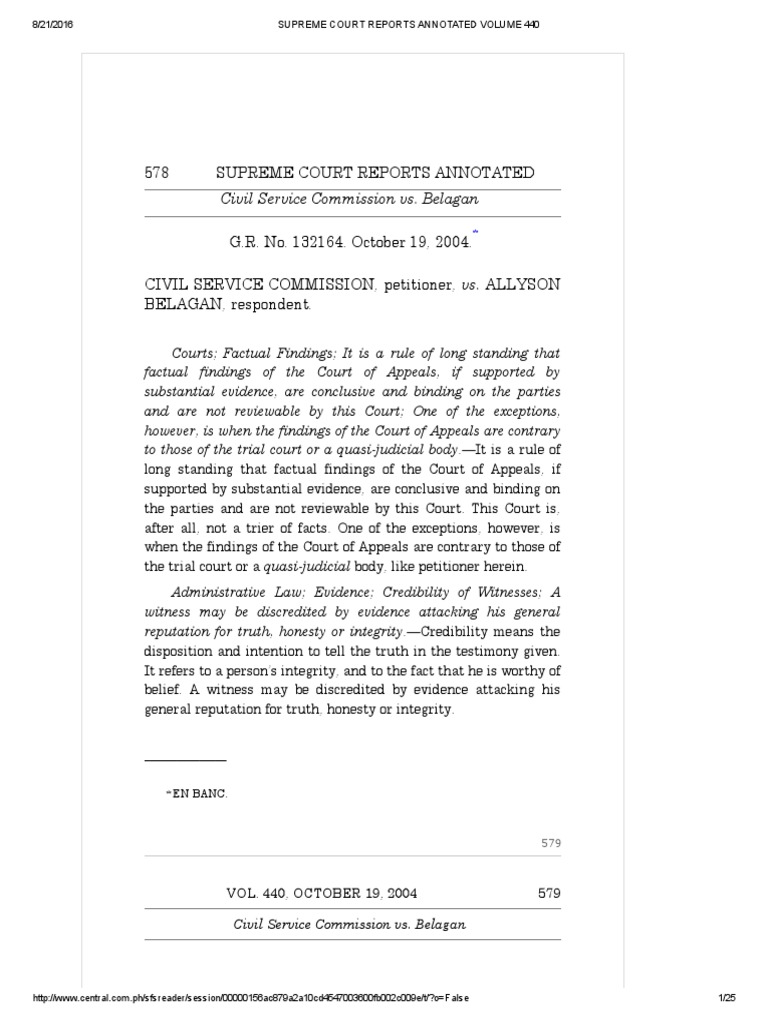 4 - Civil Service Commission V Belagan | PDF | Witness | Integrity
