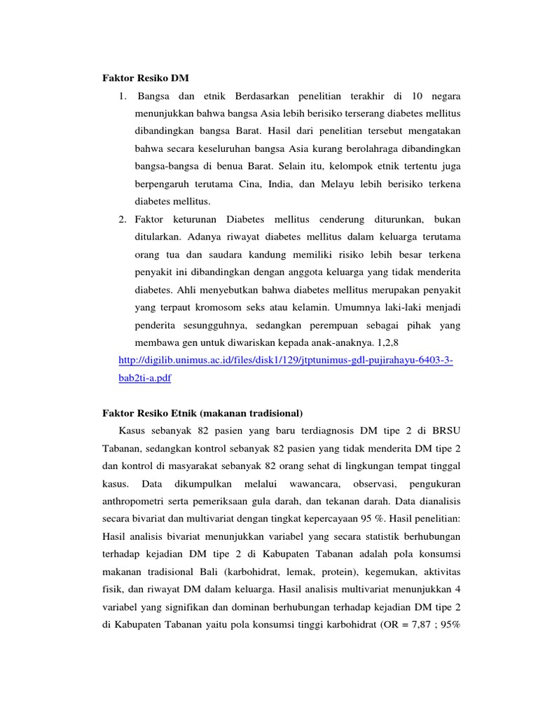 Faktor Resiko DM | PDF