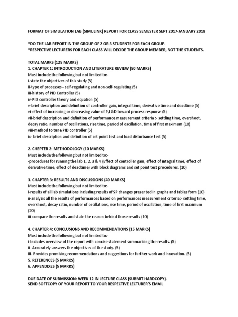 Simulation Lab Report Format Guide | PDF