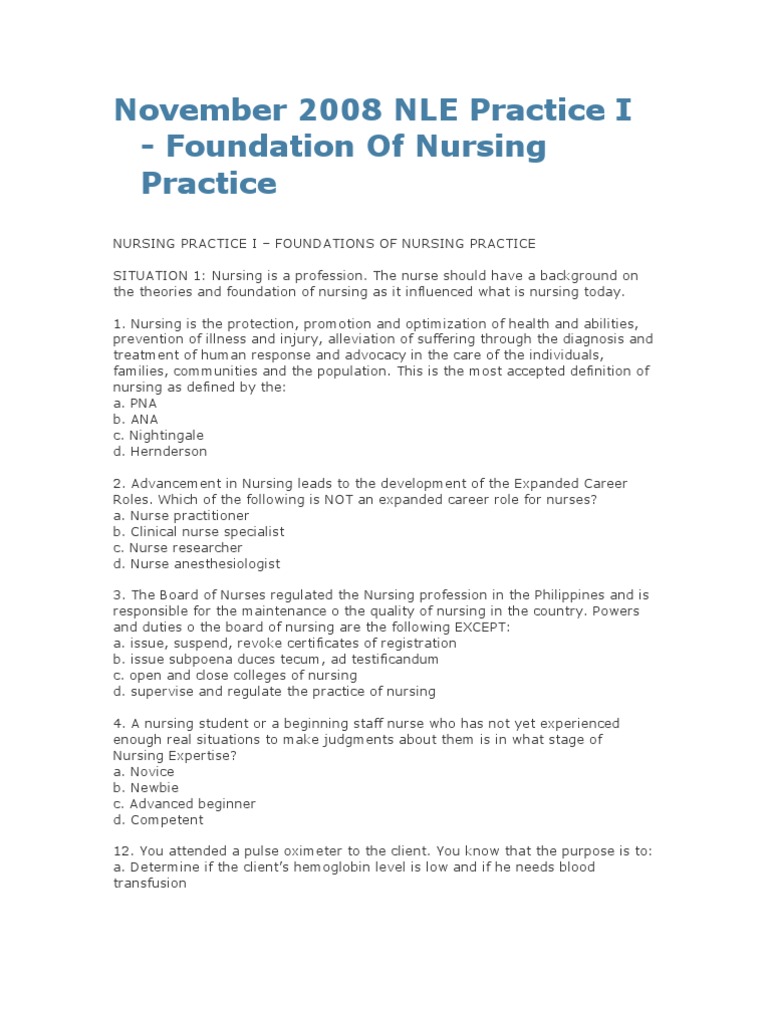 Nursing Exam Prep: Key Concepts | PDF | Stroke | Pituitary Gland