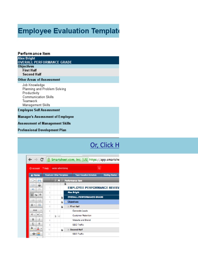 Employee Performance Evaluation Template | PDF | Competence (Human ...