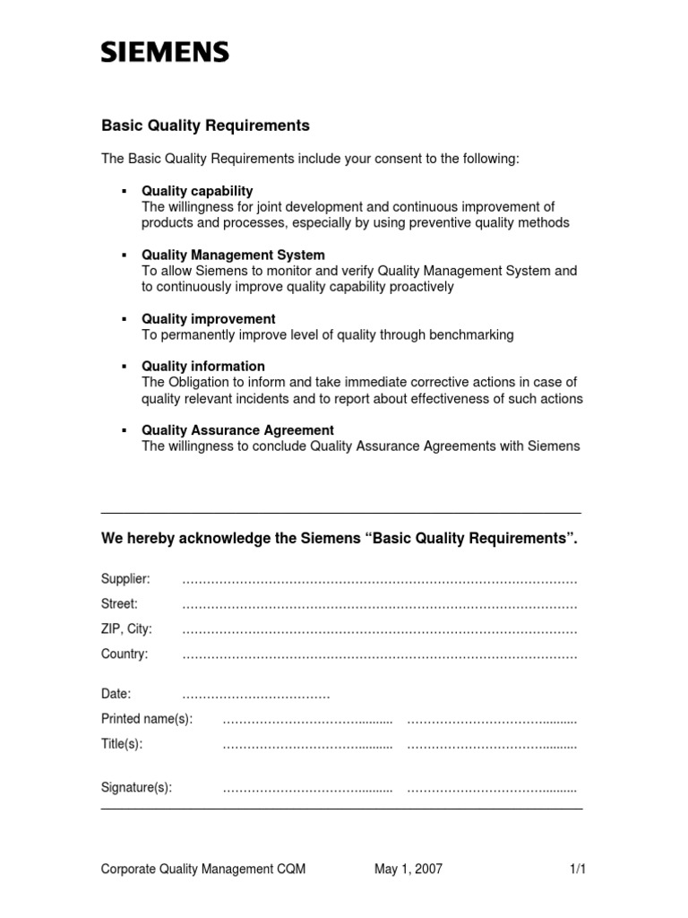 02 BQR Basic Quality Requirements | PDF | Business | Finance & Money ...