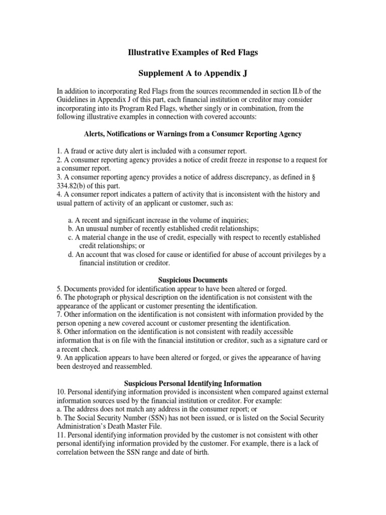 Red Flags 26 Examples | PDF | Social Security Number | Identity Document