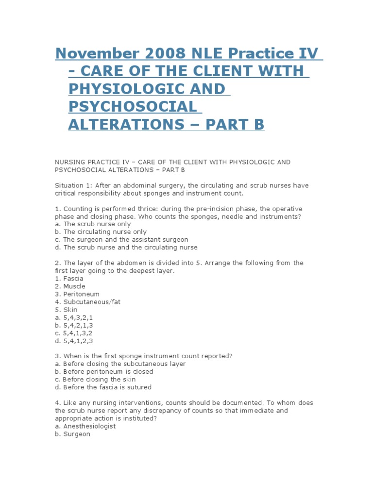 November 2008 NLE Practice IV | PDF | Breast Cancer | Burn