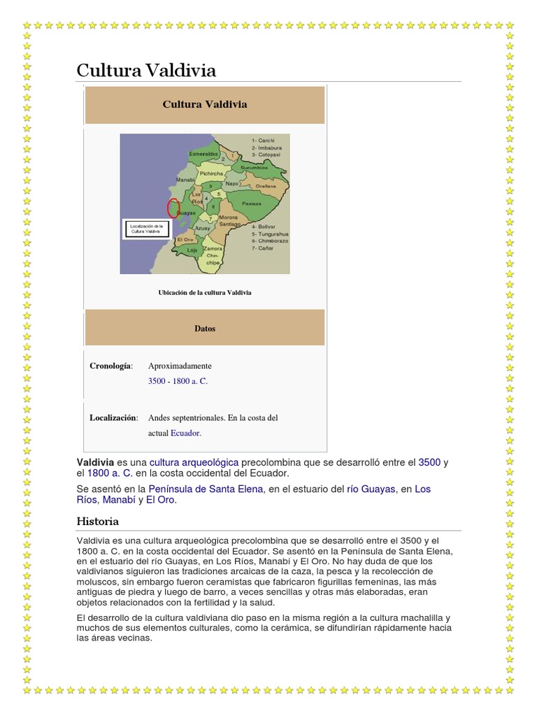 Ubicación y características de la cultura Valdivia | PDF | Arqueología ...