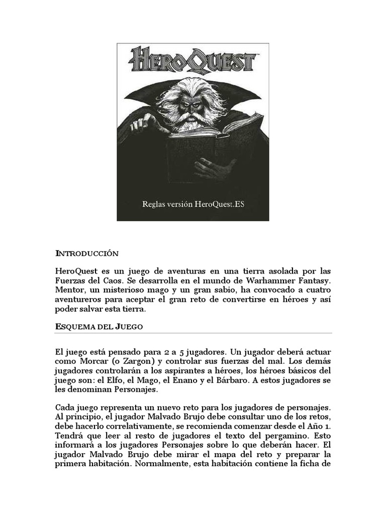Heroquest Reglas Avanzadas PDF | PDF | Brujería | Magia (Paranormal)