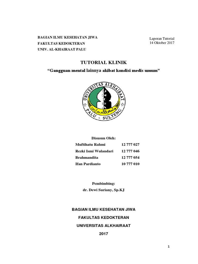 Laporan Tutorial STASE JIWA | PDF