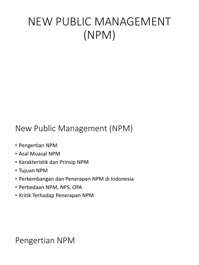 New Public Management | PDF