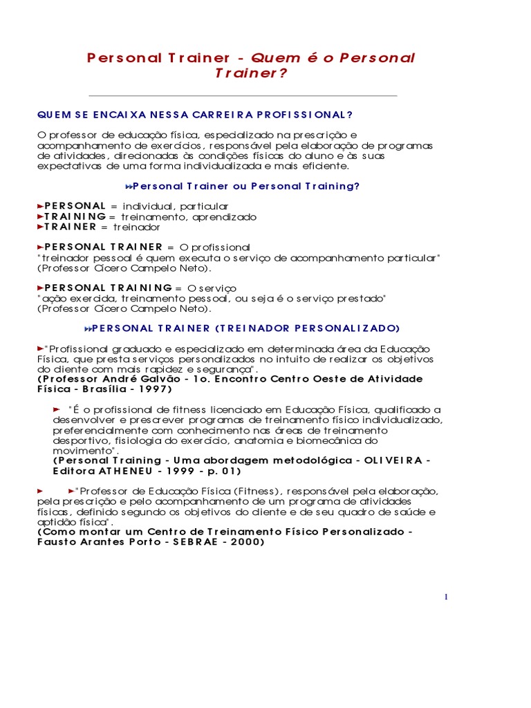 Manual Do Personal Trainer | PDF | Natureza | Bem-estar